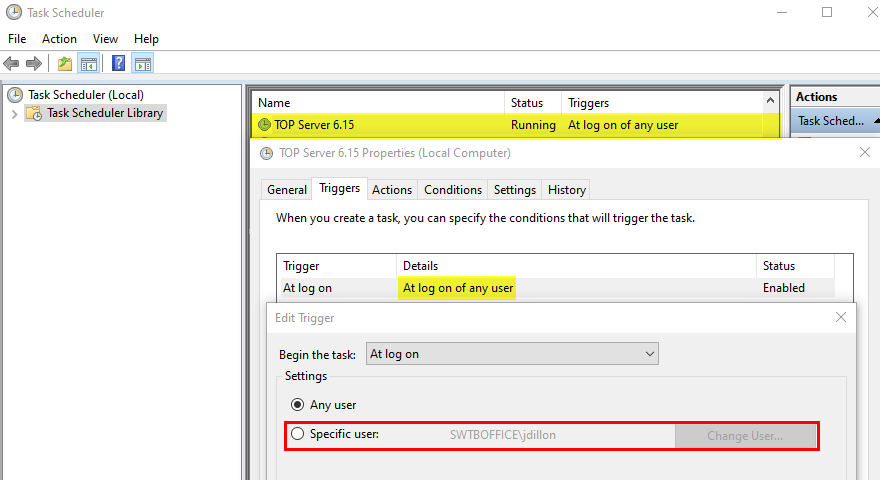 Top Server Administration Tool Window Task Scheduler